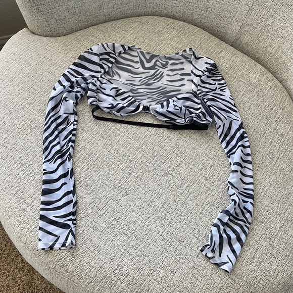 Tops | Zebra Sheer Crop | Poshmark